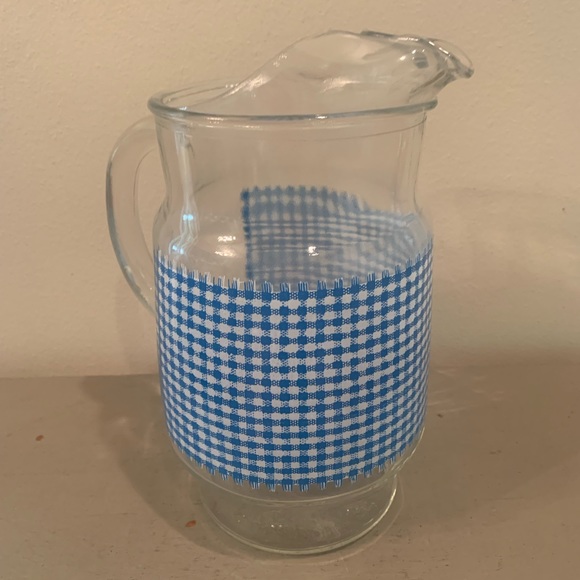 Libbey | Dining | Vintage Libby Blue And White Gingham Ice Lip Pitcher ...